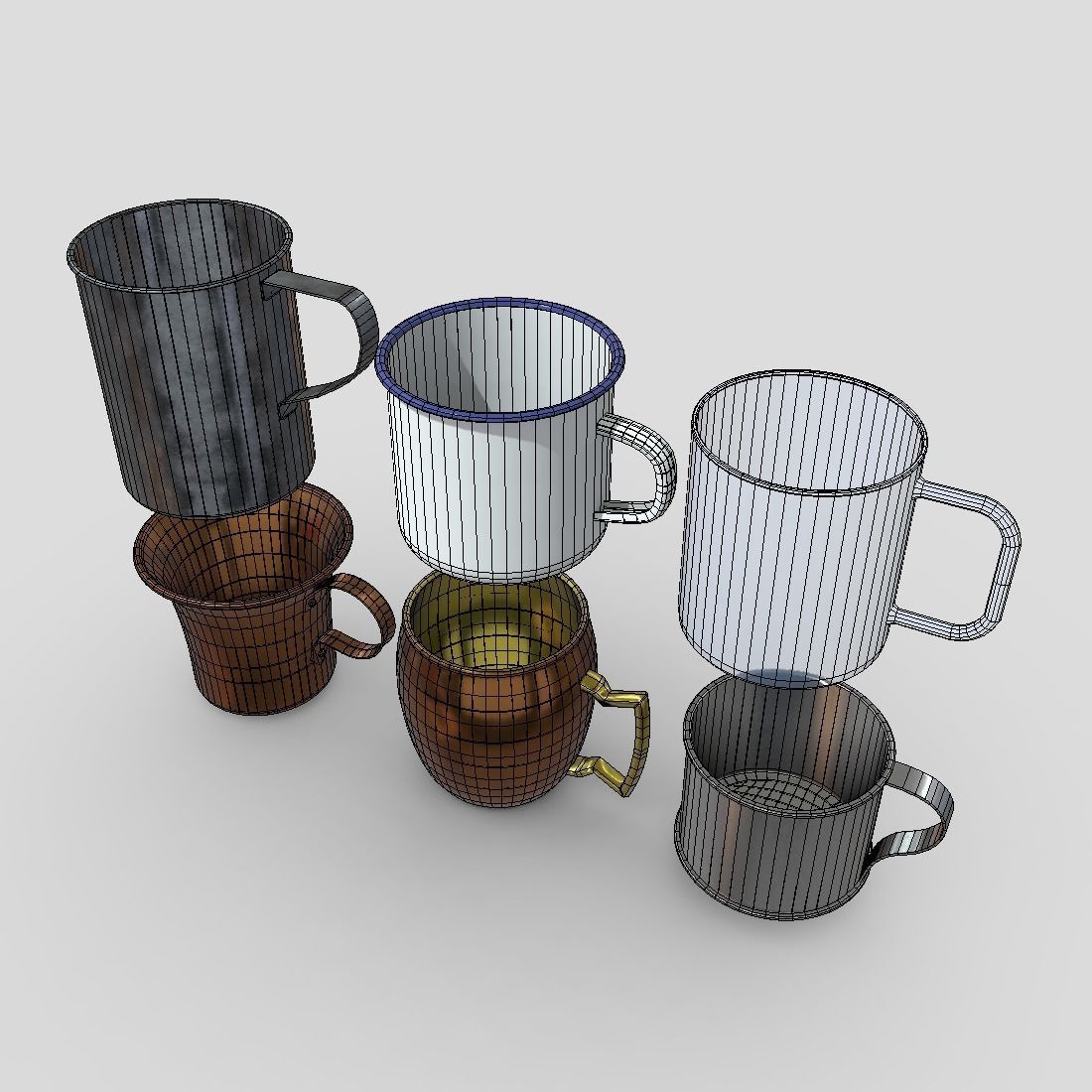 3D model Mug Pack 2 VR / AR / low-poly | CGTrader
