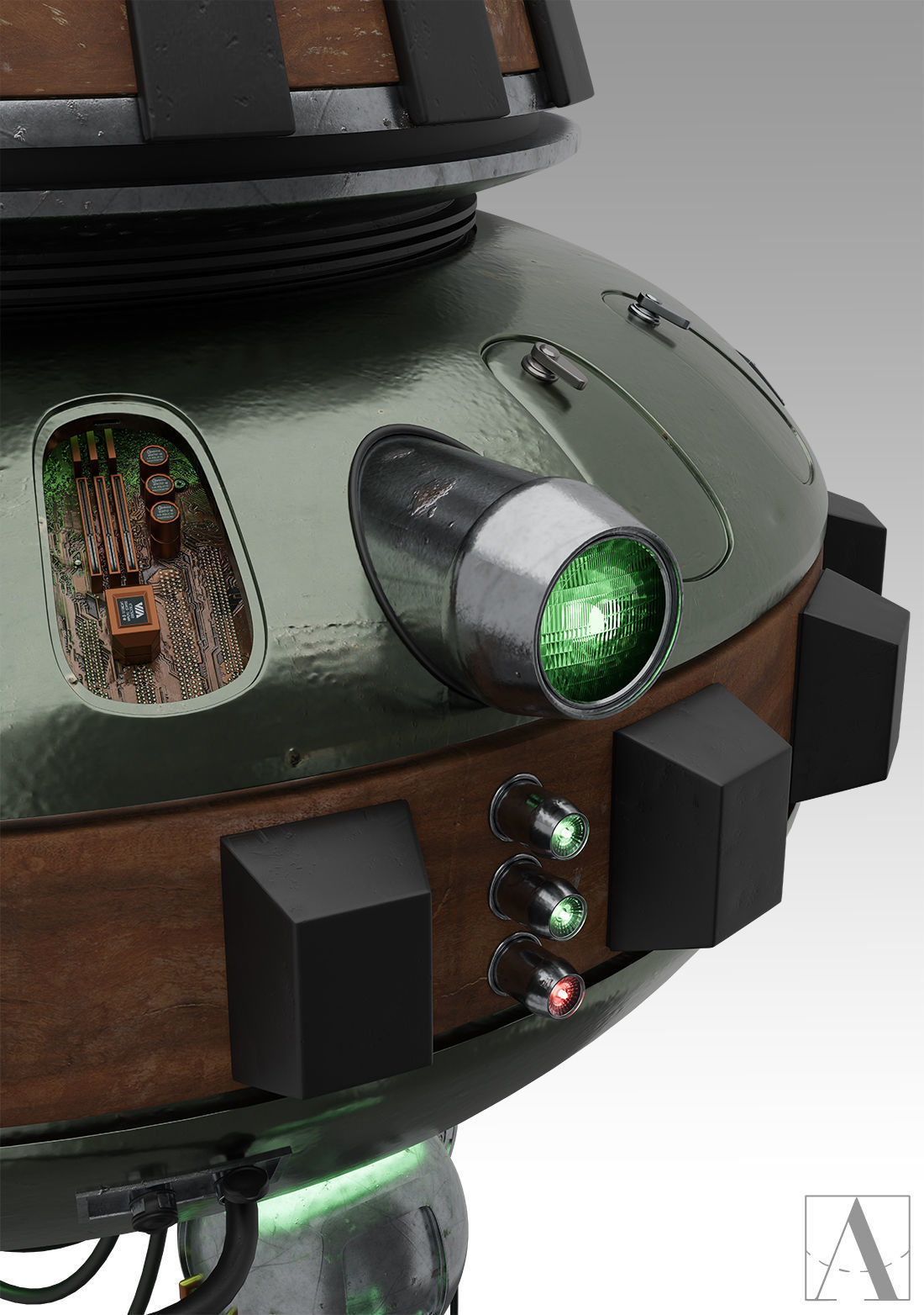 Retro Droid - High Poly 3D model rigged | CGTrader
