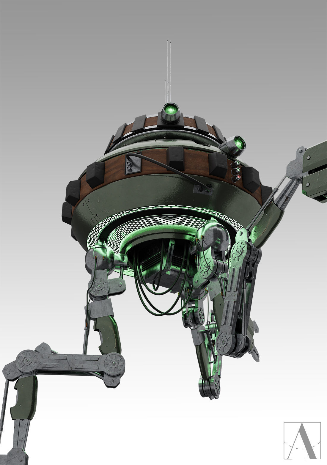 Retro Droid - High Poly 3D model rigged | CGTrader