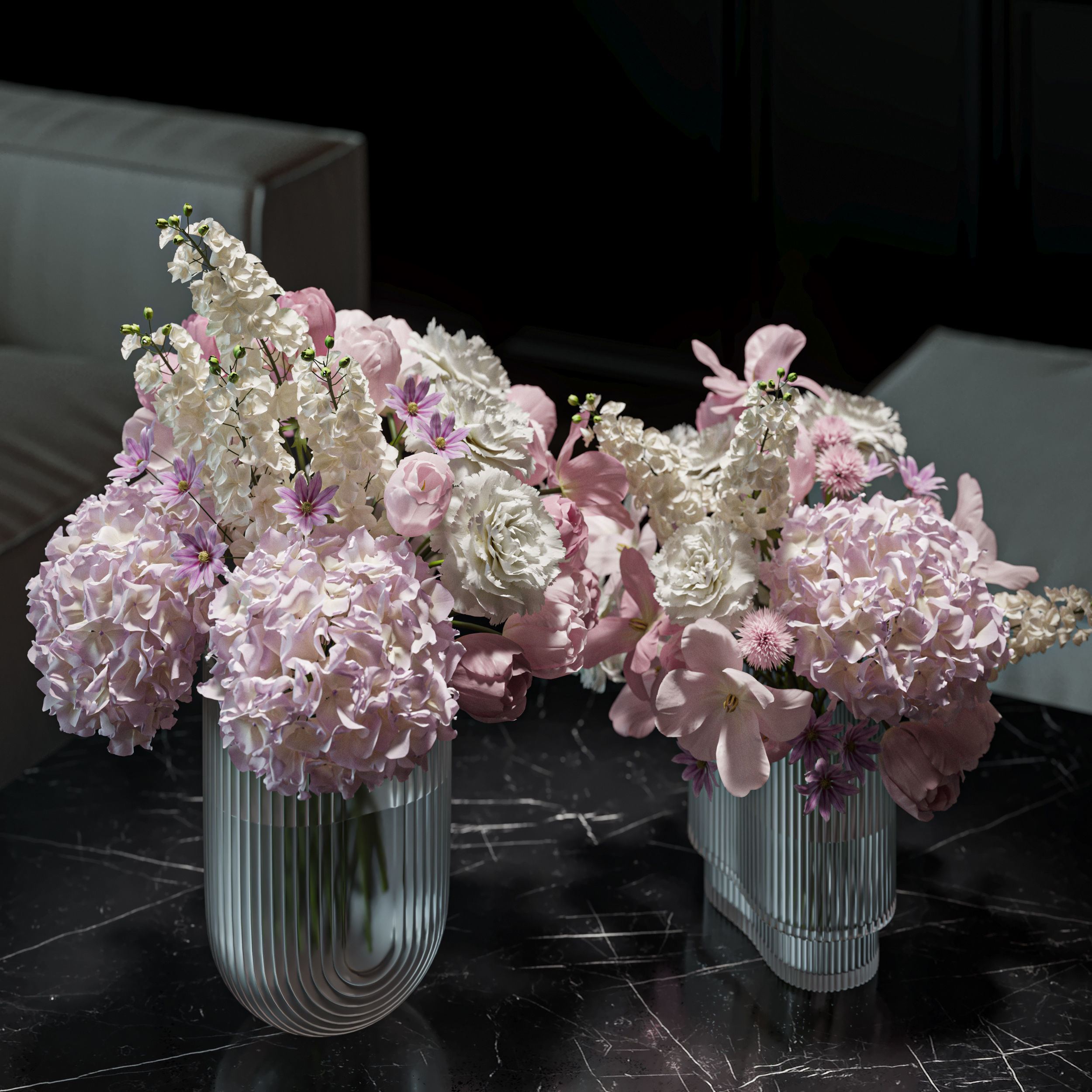 Flower Set 047 Pink flower 3D model | CGTrader