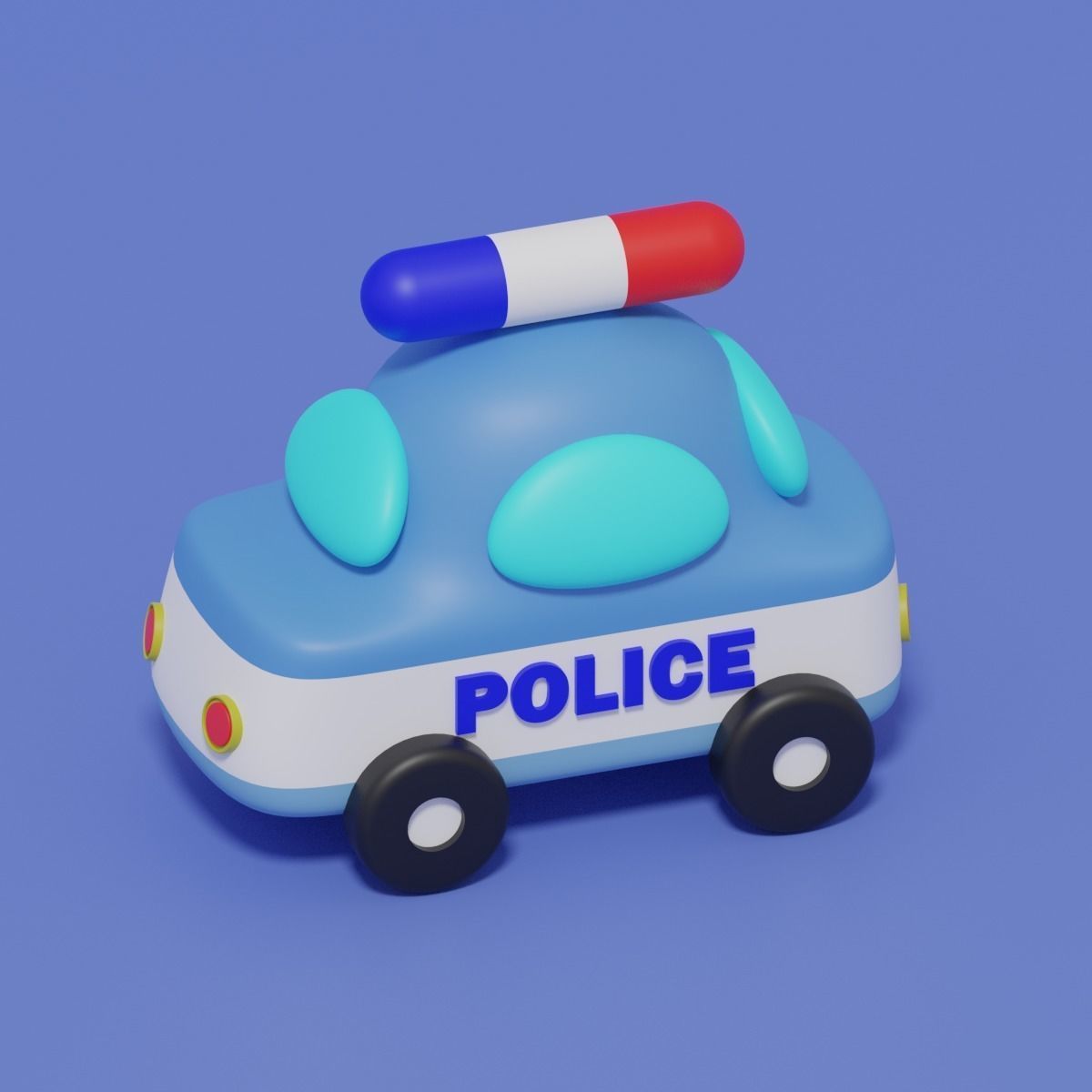 3D model Cartoon Cute Police Car VR / AR / low-poly | CGTrader