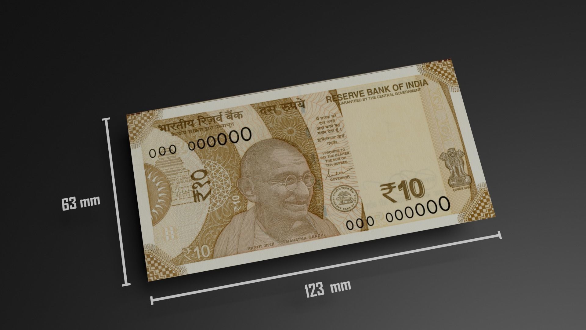 3D model Indian Rupees Note VR / AR / low-poly | CGTrader