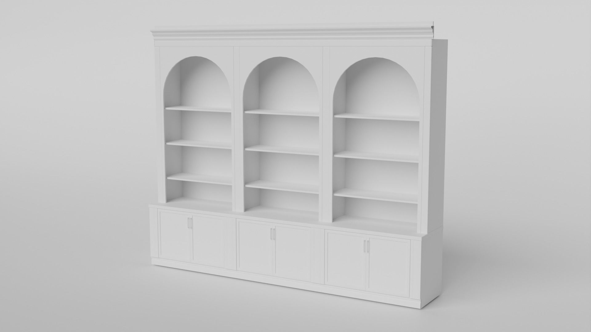Arched Cabinet Bookshelf Display Case 3D model | CGTrader