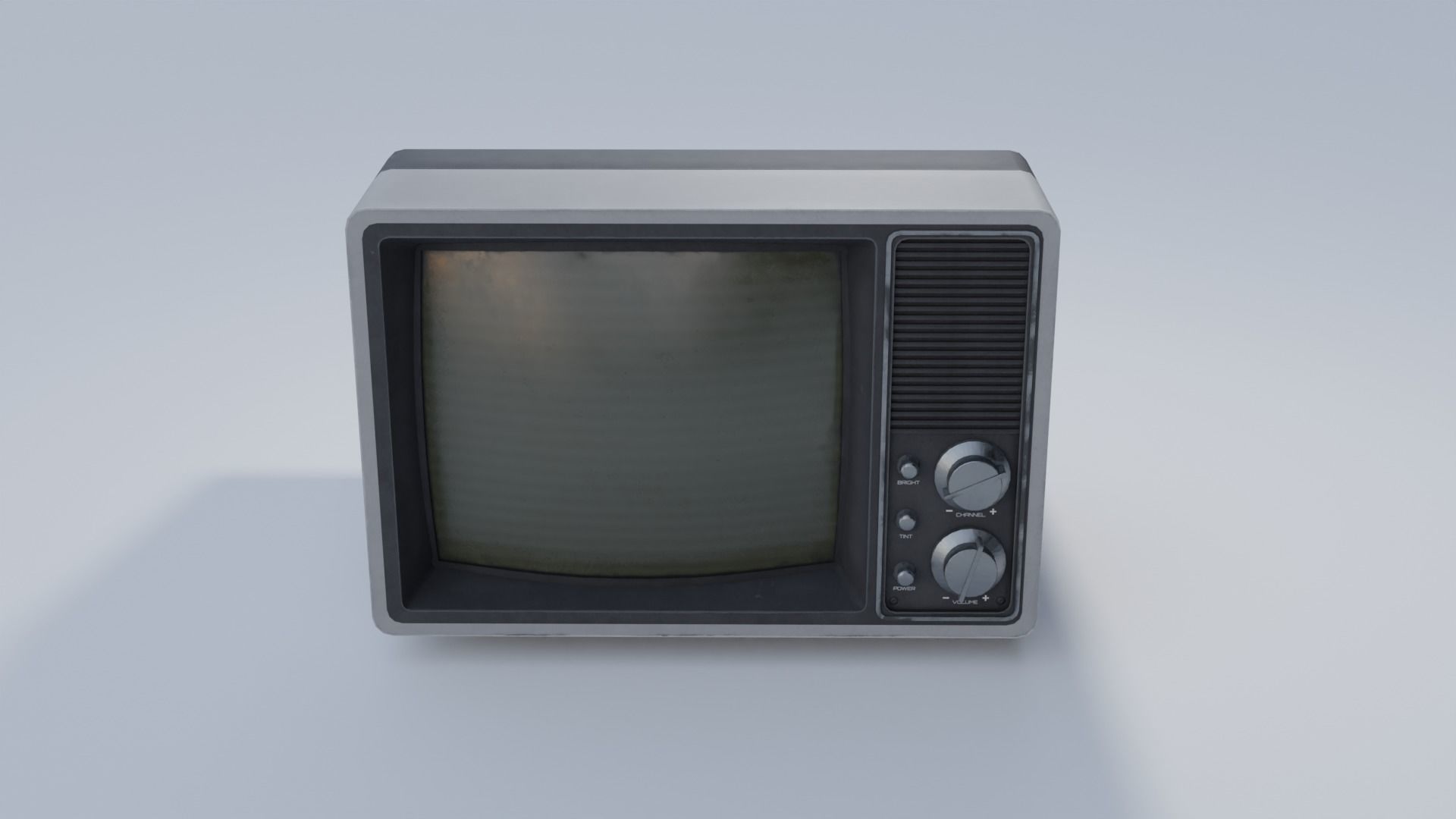 3D model Vintage 2 Tone Box TV with 4K Textures VR / AR / low-poly ...