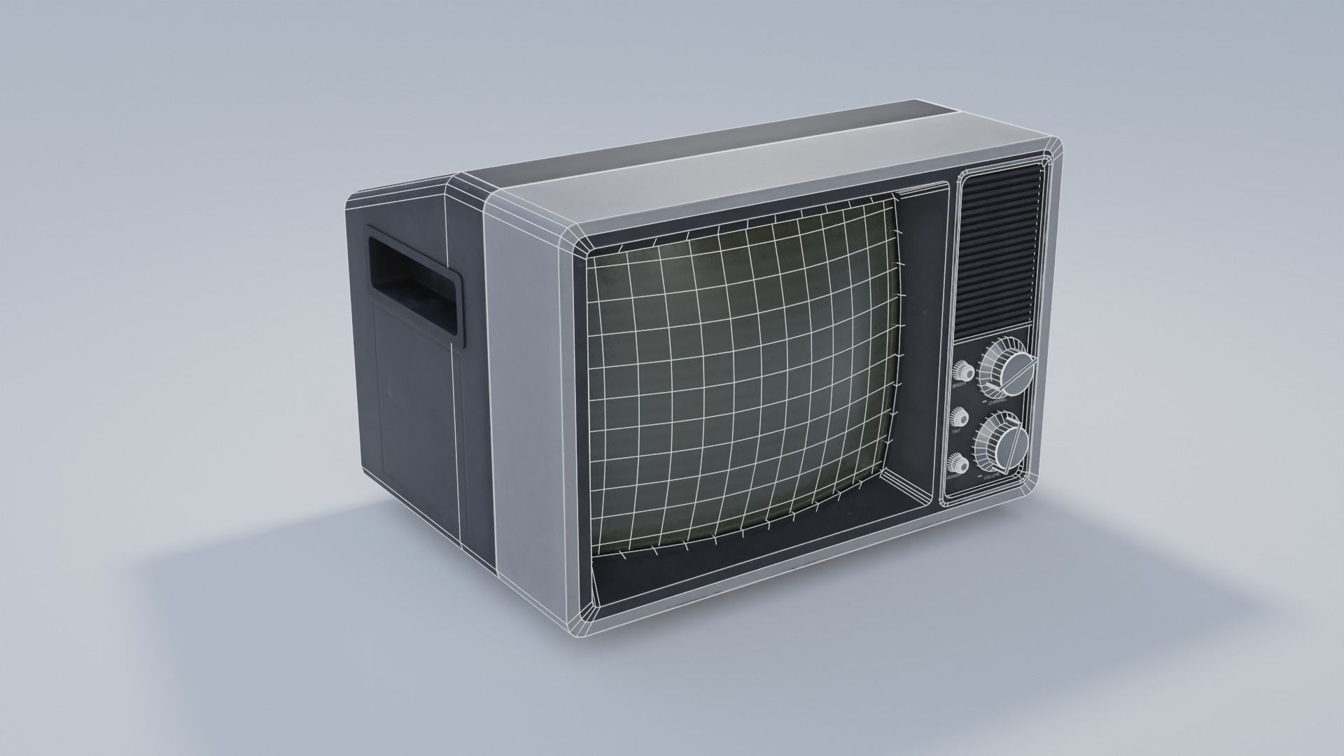 3D model Vintage 2 Tone Box TV with 4K Textures VR / AR / low-poly ...