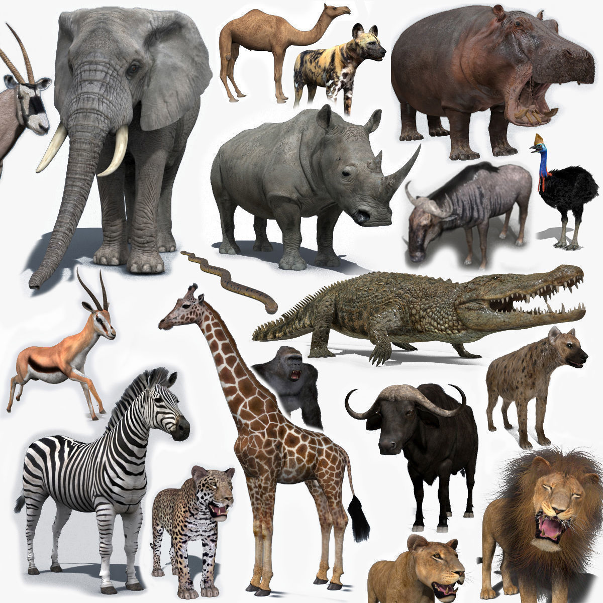 Colossal Animal Pack HD - Animated 3D model animated rigged | CGTrader