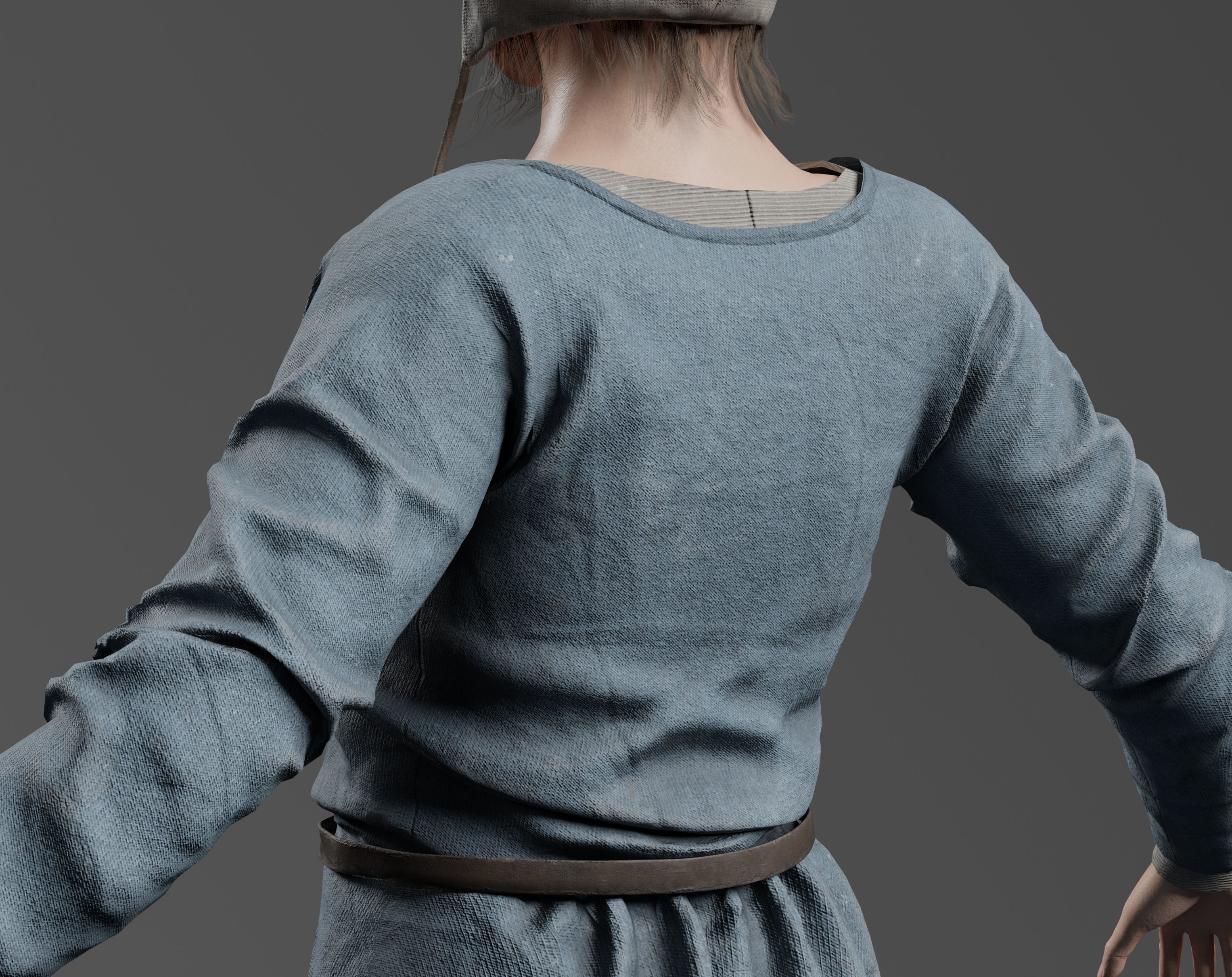 3D model Medieval Peasant female 3D character model VR / AR / low-poly ...