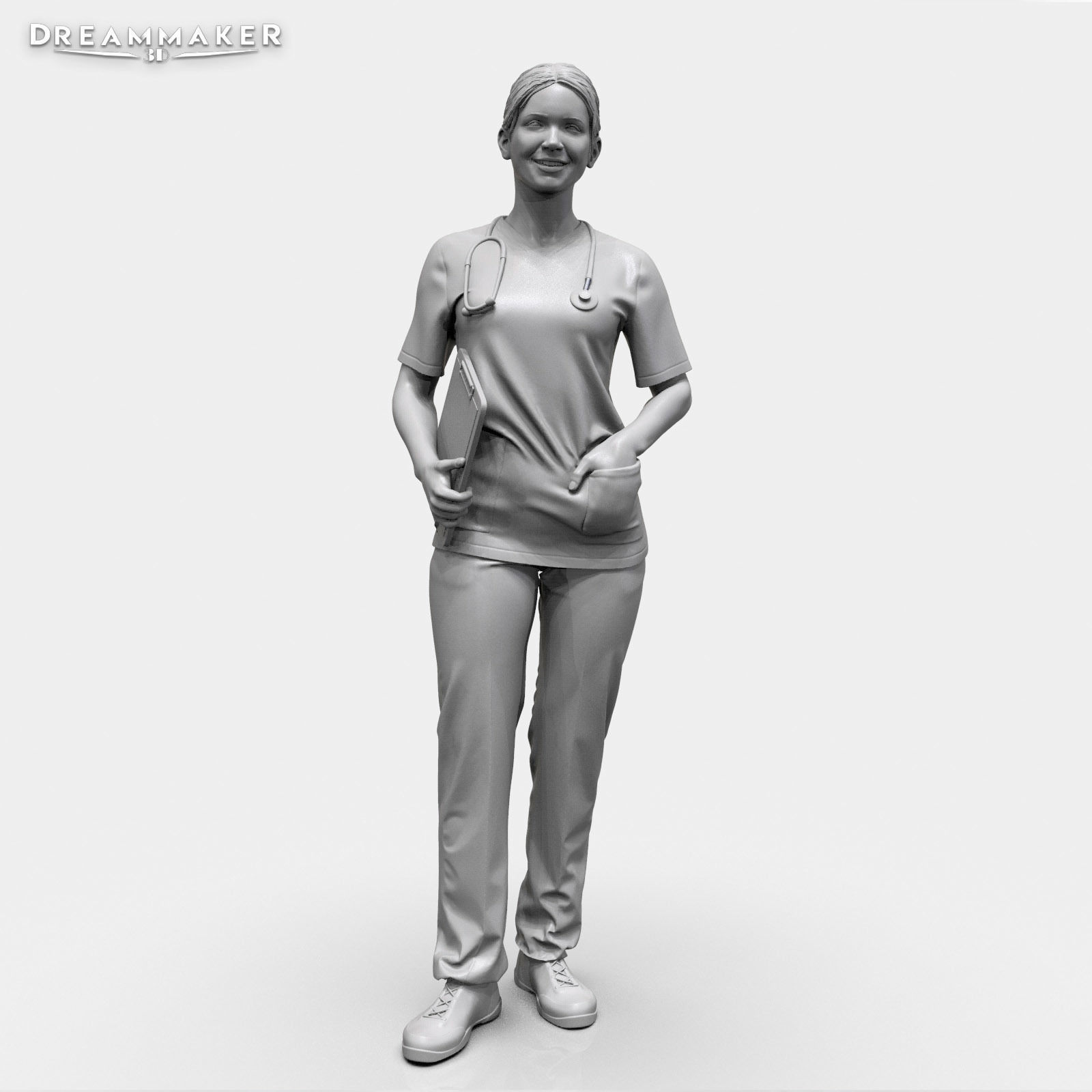 Female nurse 3D model 3D printable | CGTrader