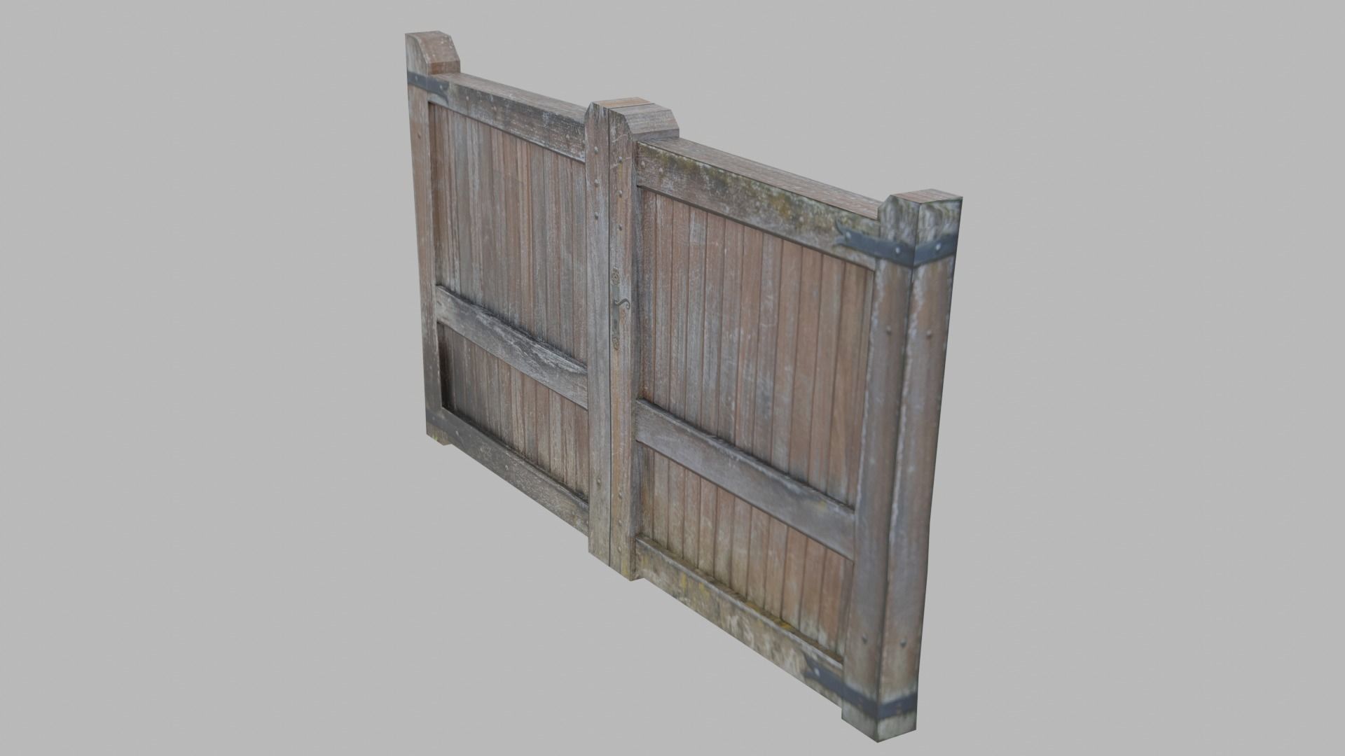 Weathered Wooden Gate - Very Low Poly 3D Model free VR / AR / low-poly ...