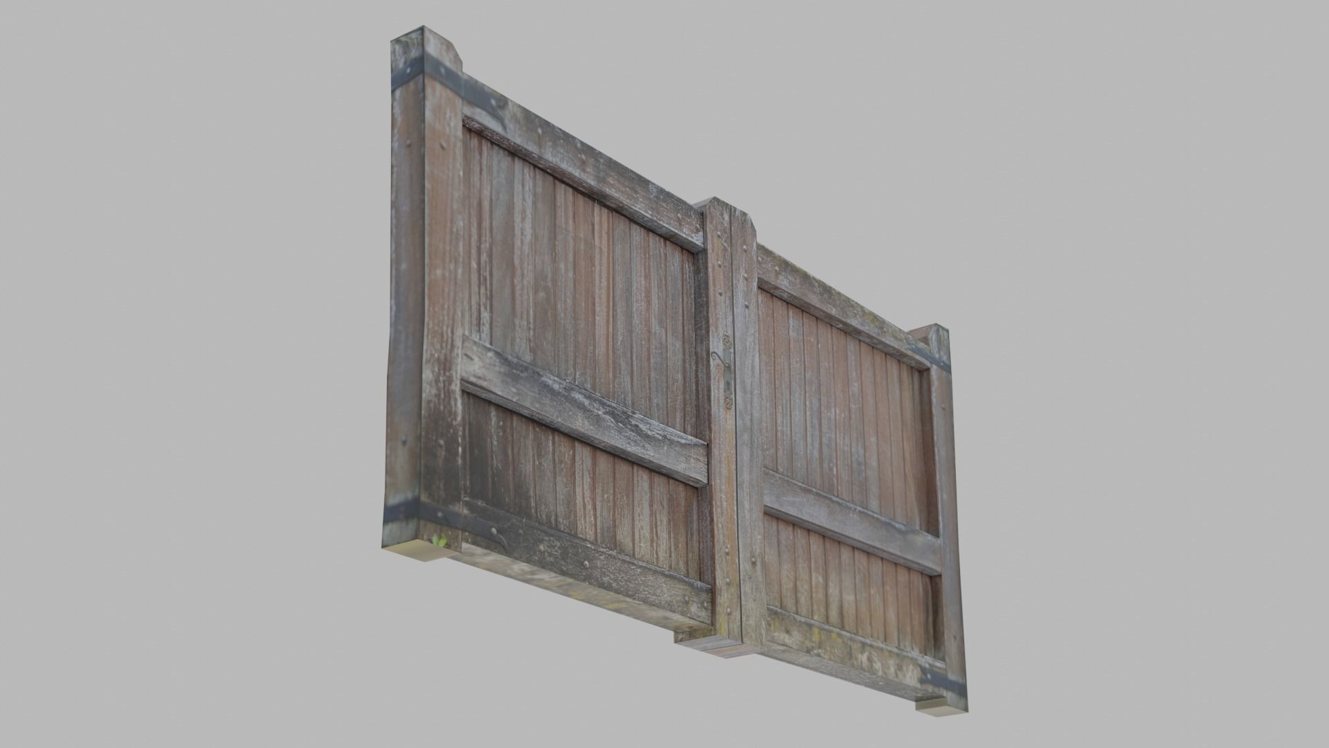 Weathered Wooden Gate - Very Low Poly 3D Model free VR / AR / low-poly ...