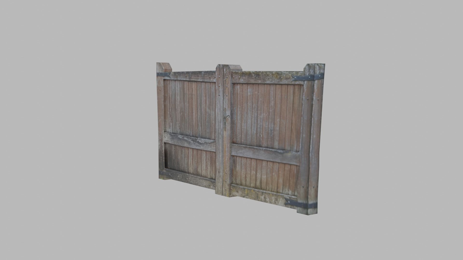 Weathered Wooden Gate - Very Low Poly 3D Model free VR / AR / low-poly ...