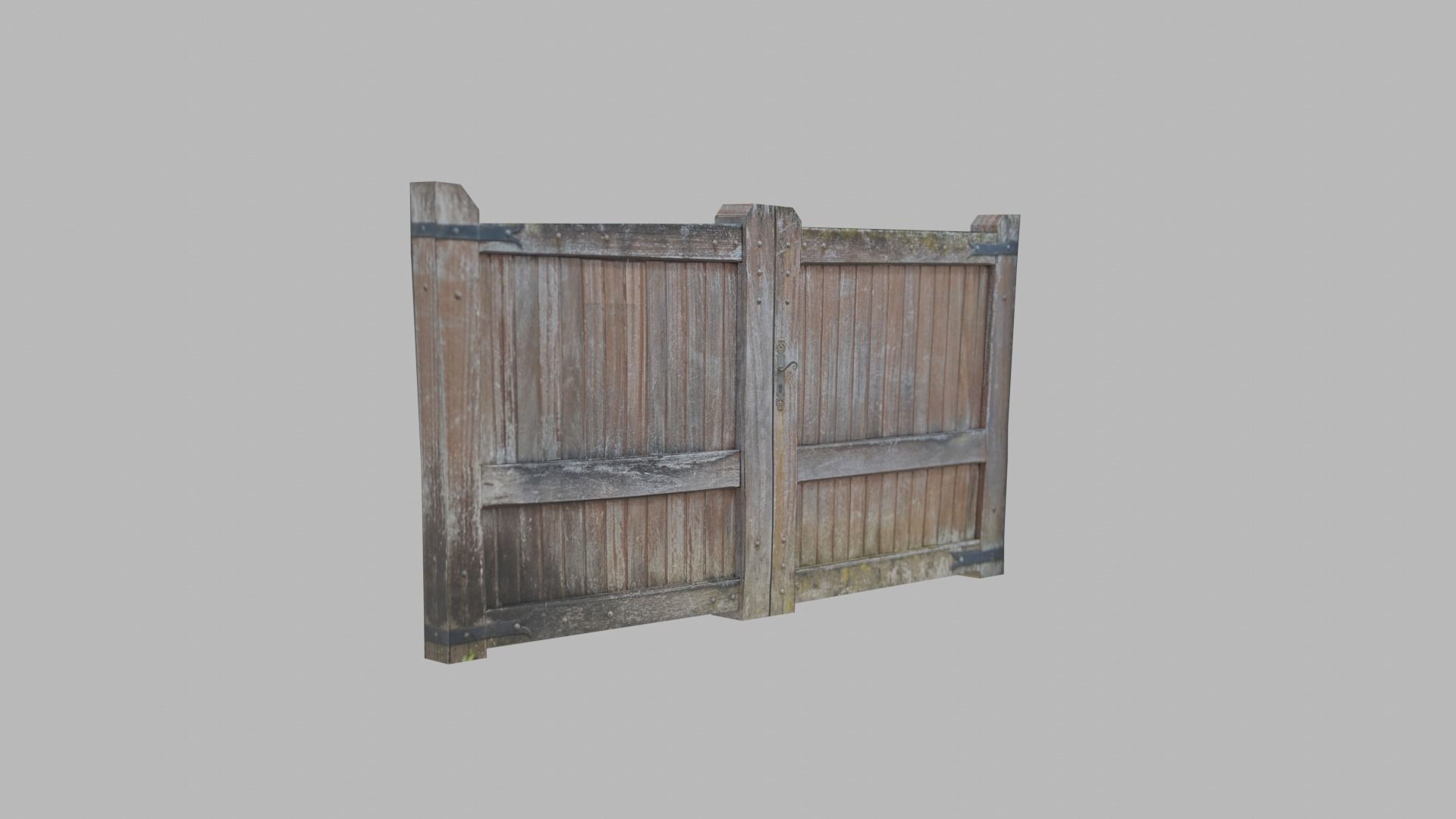 Weathered Wooden Gate - Very Low Poly 3D Model free VR / AR / low-poly ...