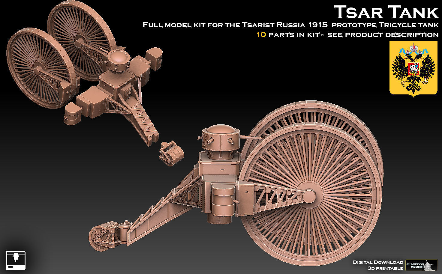 Tsar Tank 3D model 3D printable | CGTrader