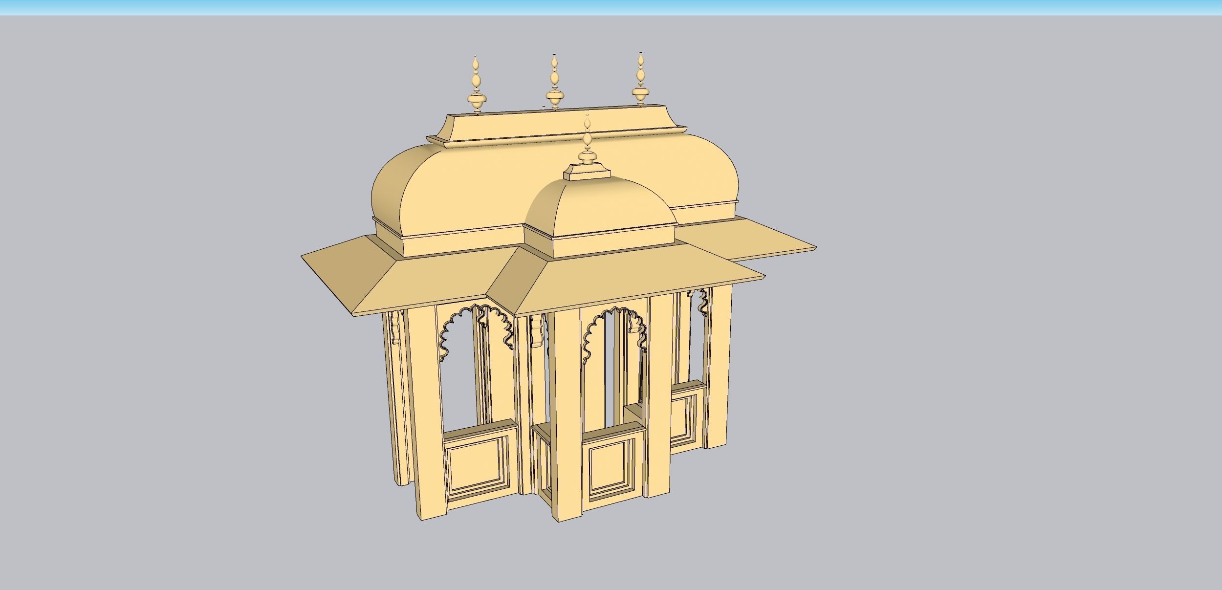 indian jodhpuri stone chatri dome 3D model | CGTrader