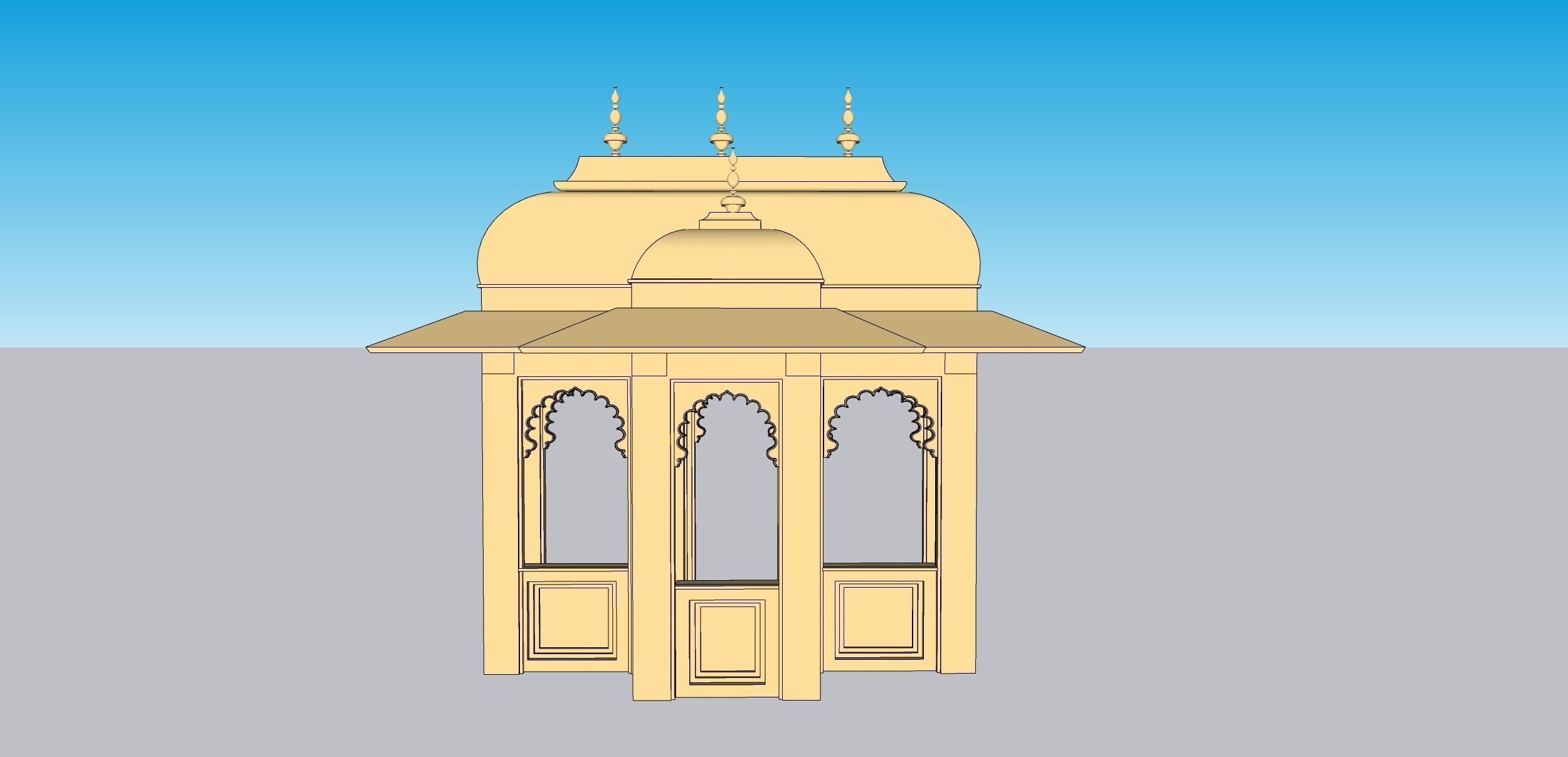 indian jodhpuri stone chatri dome 3D model | CGTrader