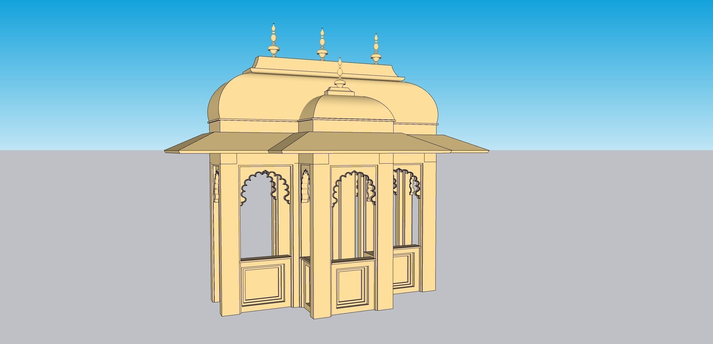 indian jodhpuri stone chatri dome 3D model | CGTrader