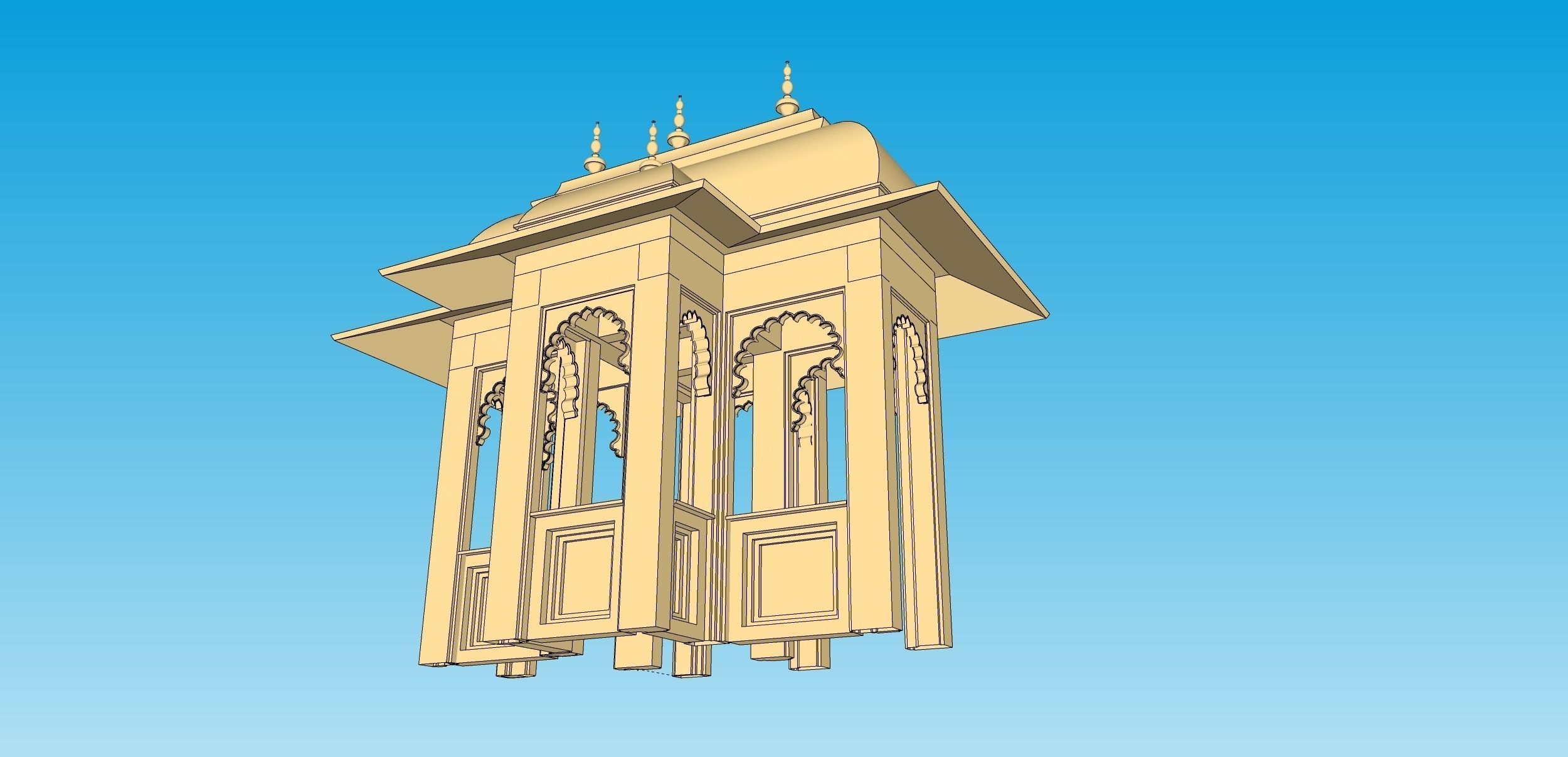 indian jodhpuri stone chatri dome 3D model | CGTrader
