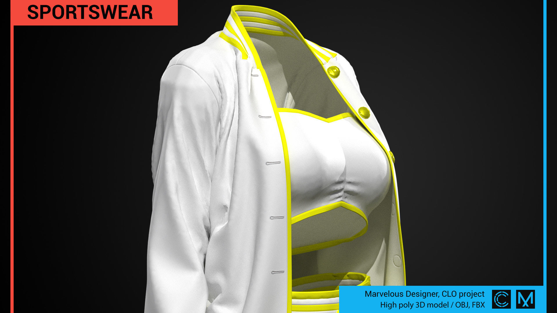 Sportwear Marvelous Designer CLO project 3D model | CGTrader