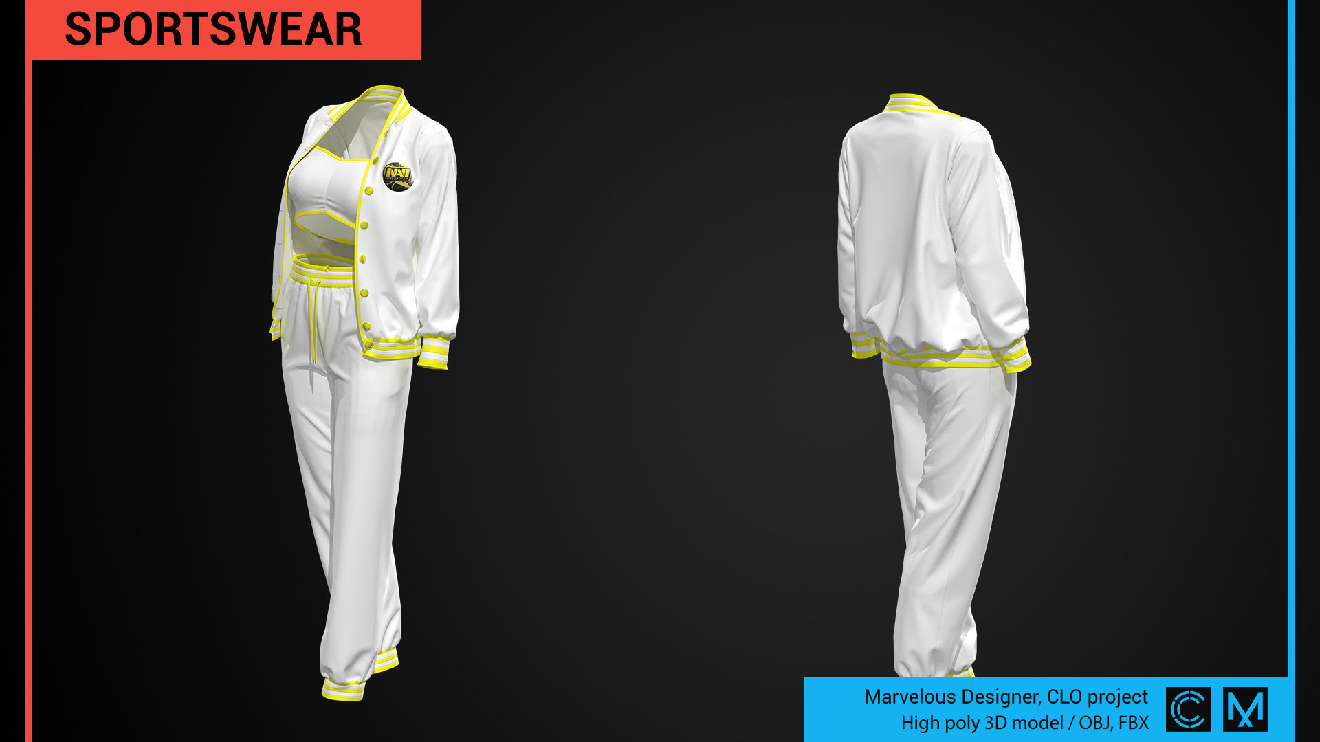 Sportwear Marvelous Designer CLO project 3D model | CGTrader