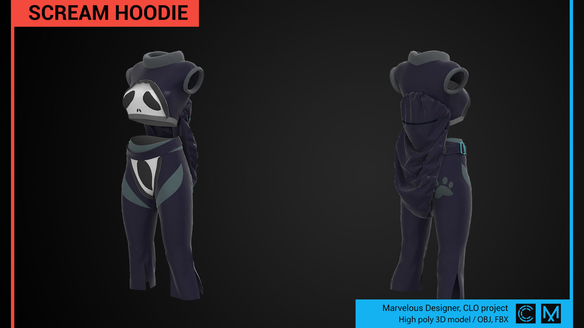 Scream Marvelous Designer CLO project 3D model | CGTrader