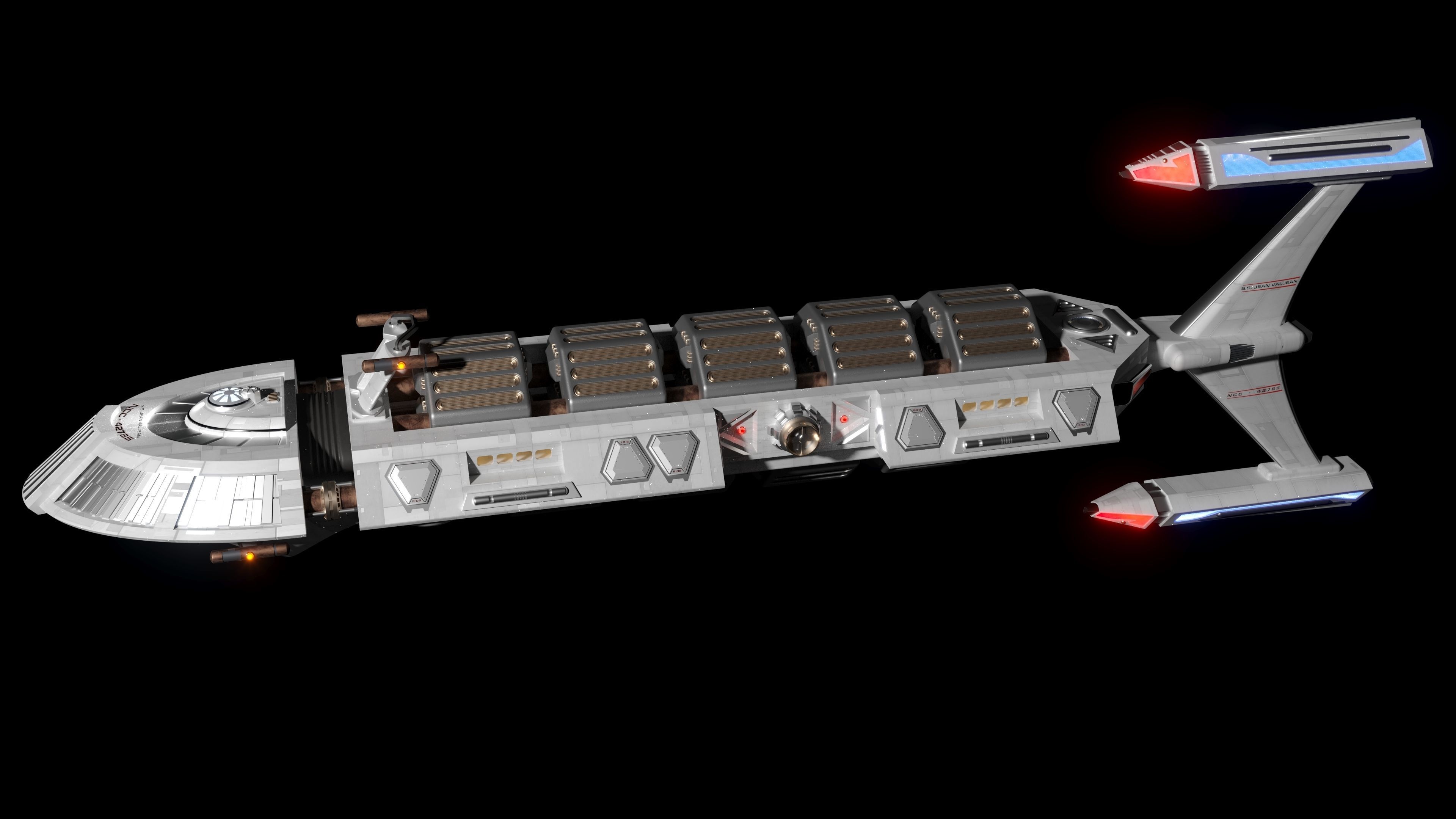 STAR-TREK Federation Cargo Freighter 3D model | CGTrader
