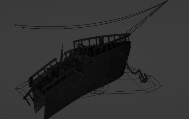 Shipwreck Model wooden structure in desert 3D model | CGTrader