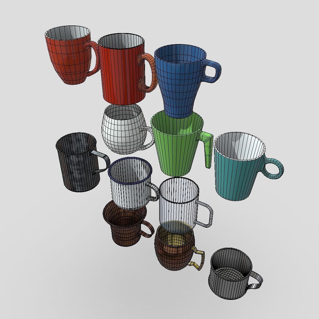 3D model Mug Big Pack VR / AR / low-poly | CGTrader