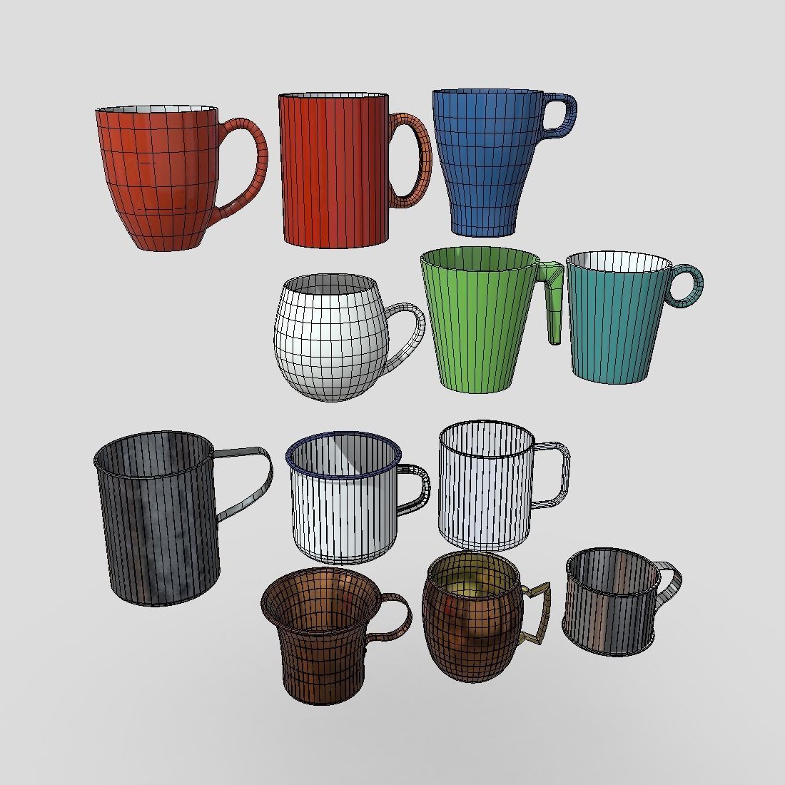 3D model Mug Big Pack VR / AR / low-poly | CGTrader