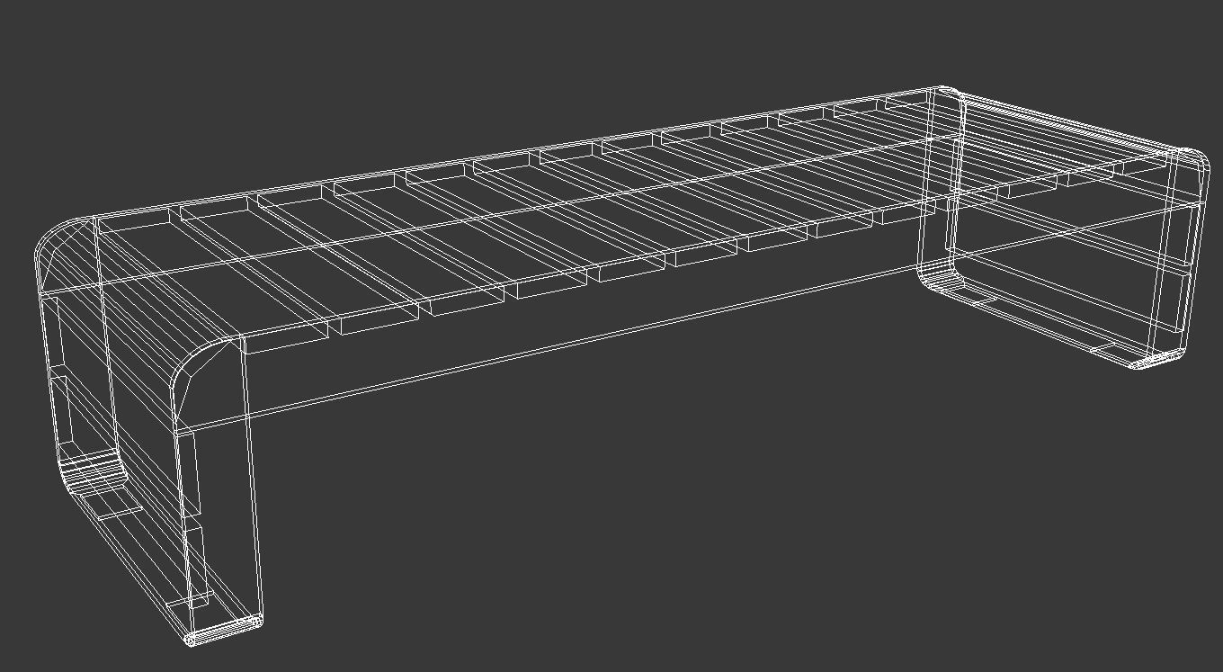 metal bench with wooden seat 3D model | CGTrader