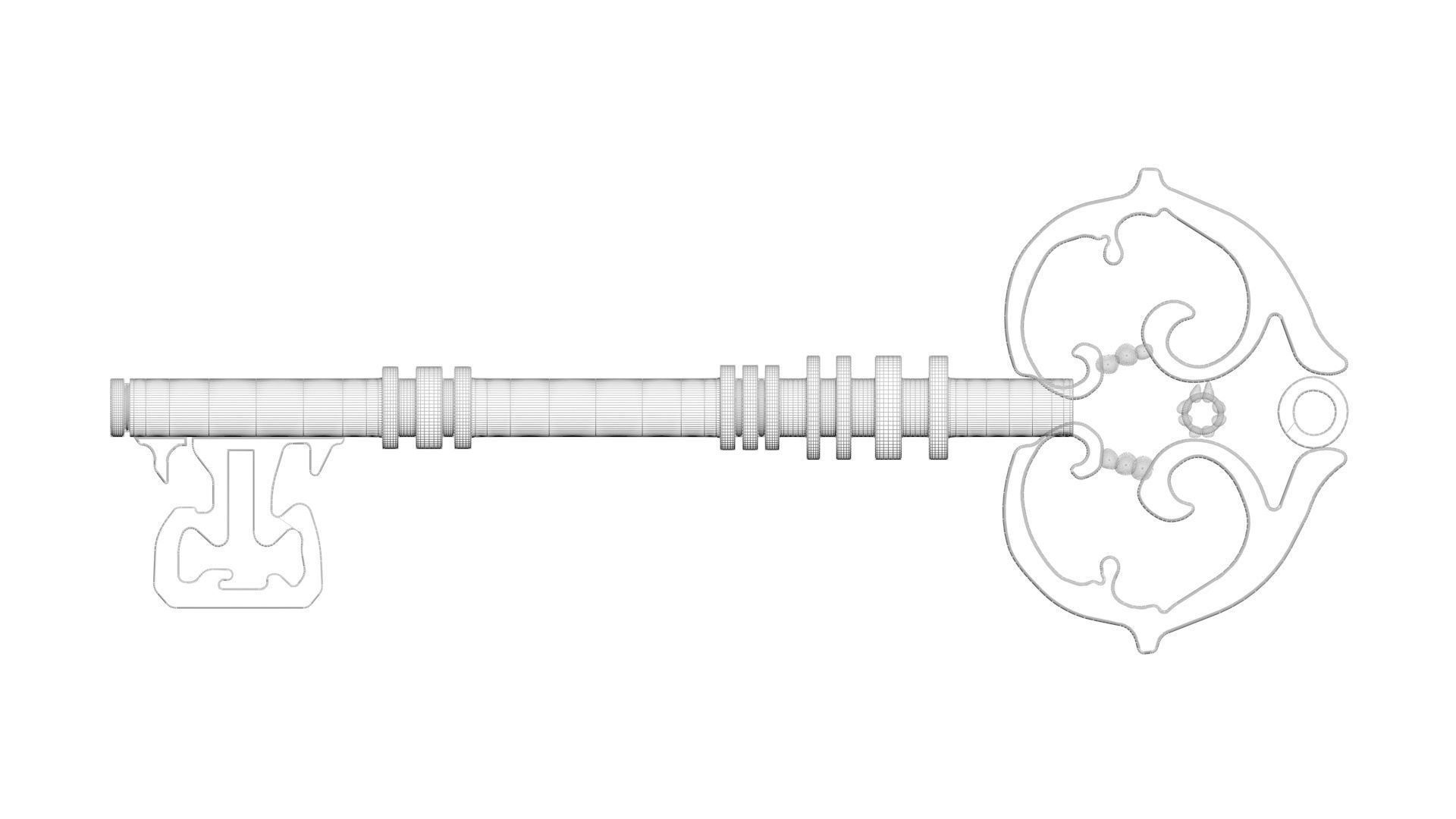 Gold Vintage Key 3D model | CGTrader