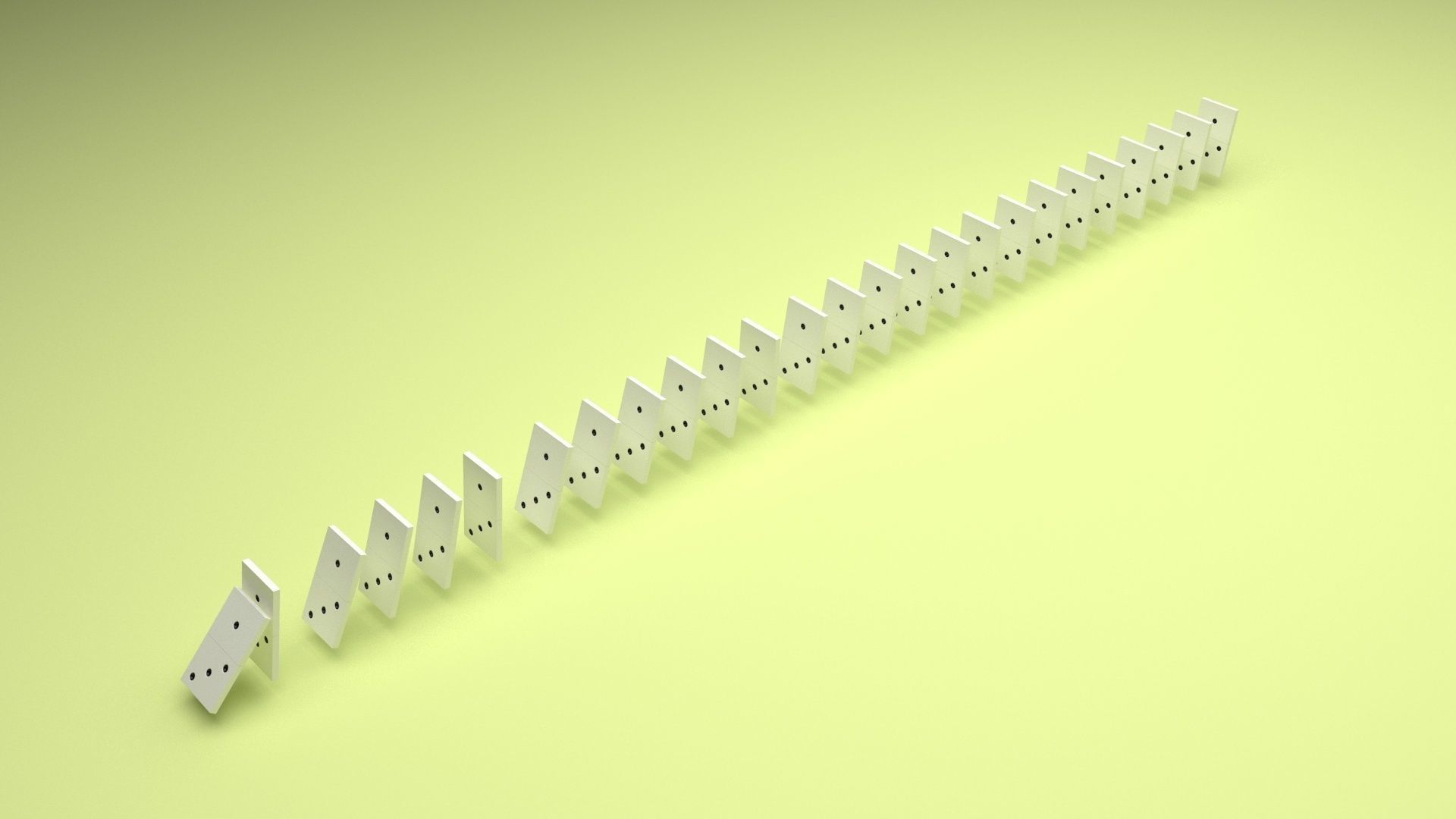 Drawing Line With Dominoes 3D model animated | CGTrader
