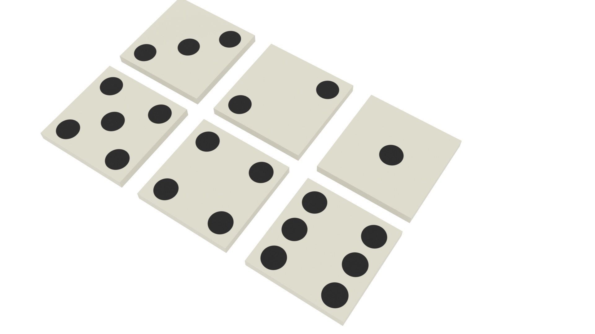 Dice Lego Tiles Set 3D model | CGTrader