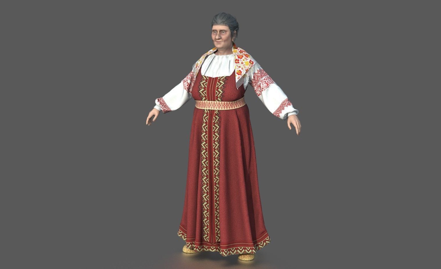 Medieval Elderly Woman 3D model | CGTrader