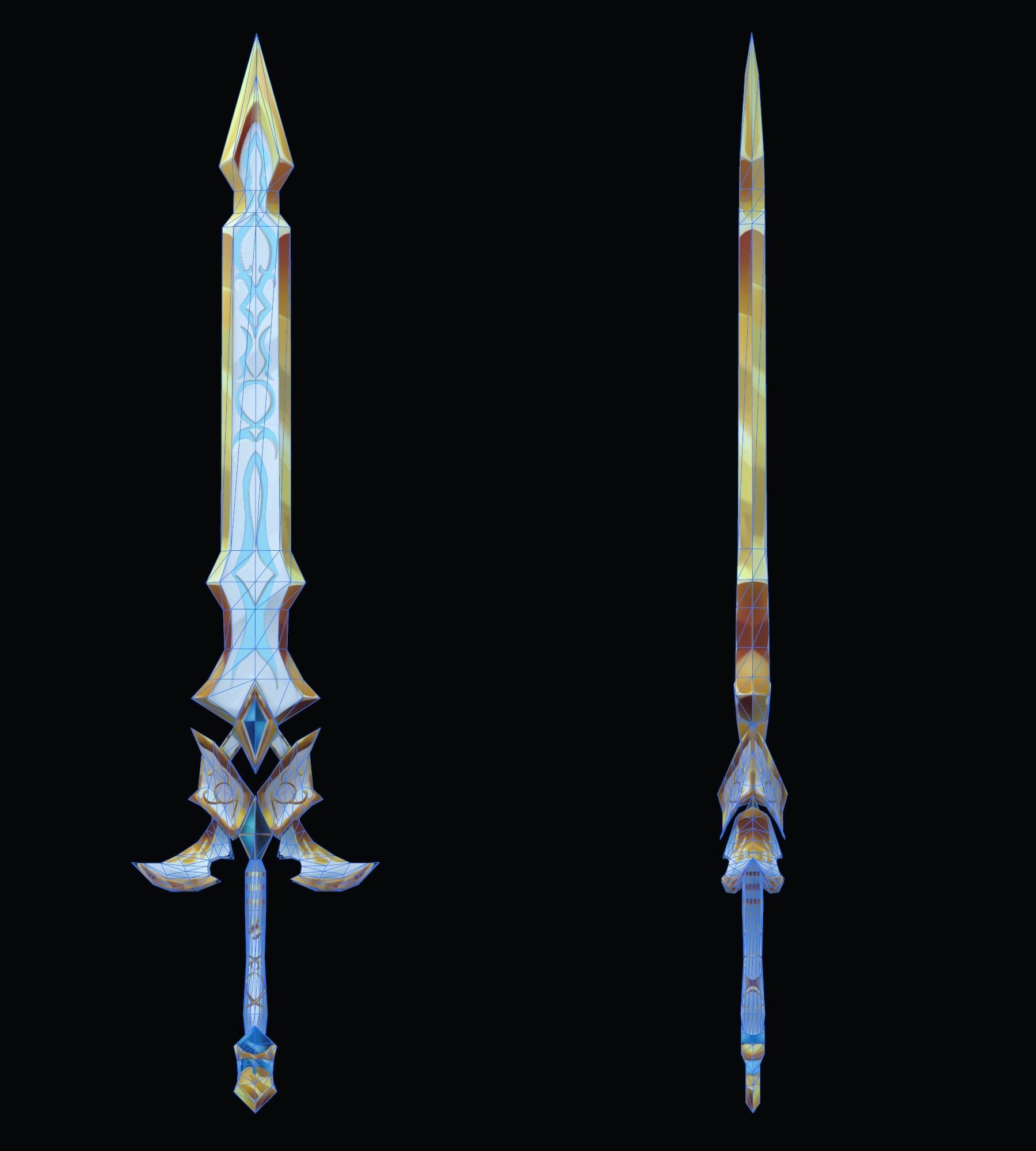 3D model Handpainted Fantasy Holy Sword Low-poly 3D model VR / AR / low ...