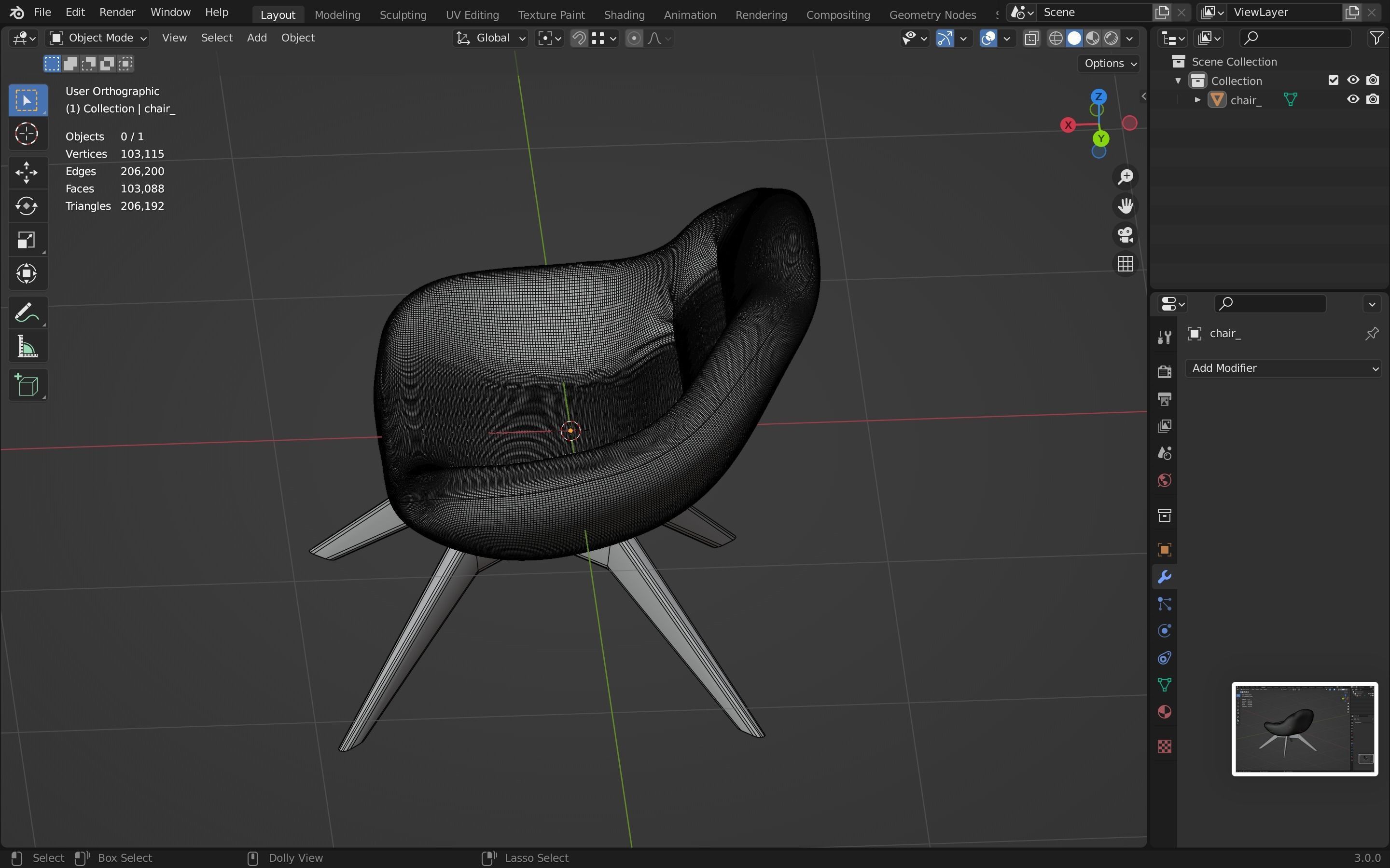 lounge puff chair free 3D model | CGTrader