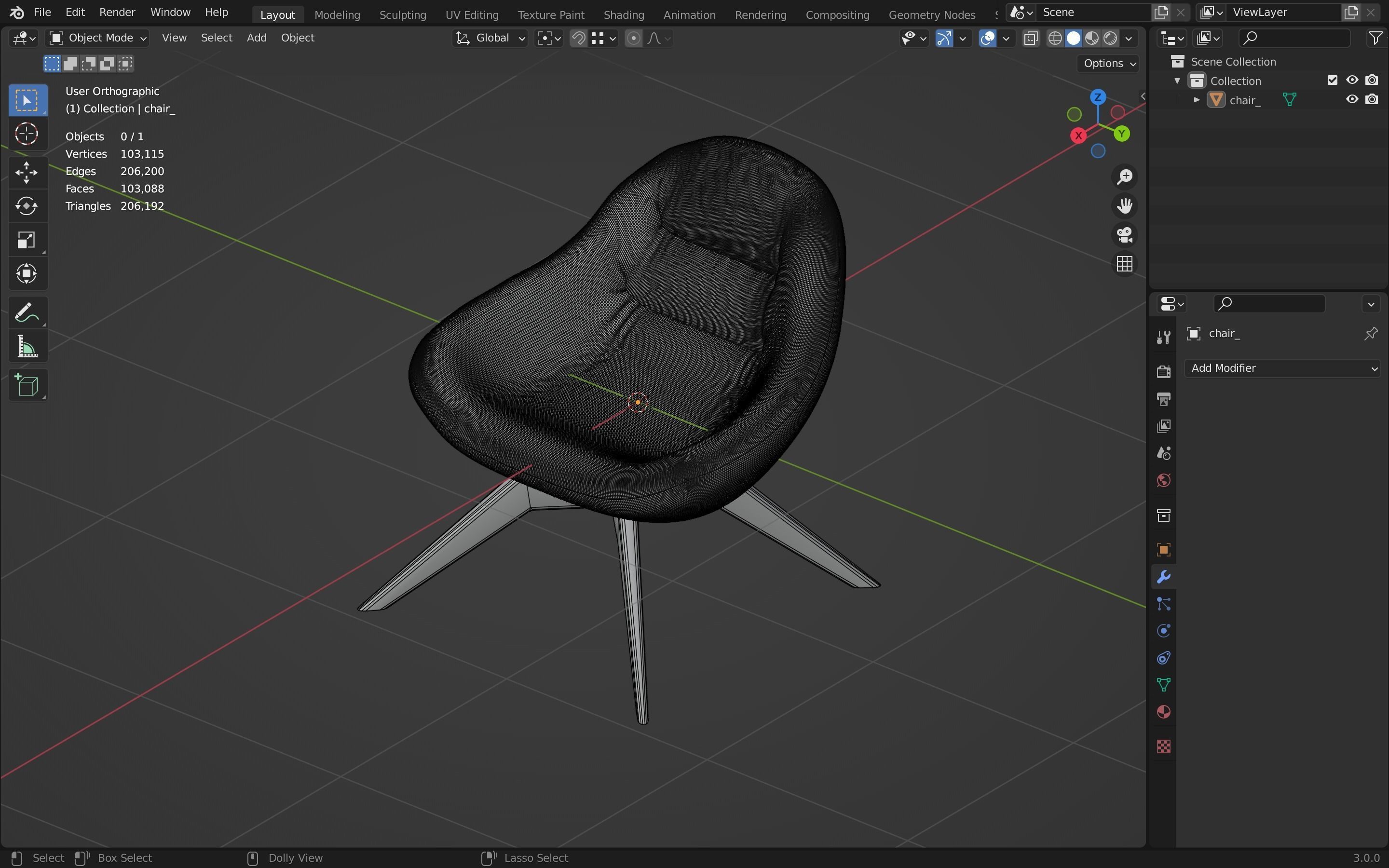 lounge puff chair free 3D model | CGTrader