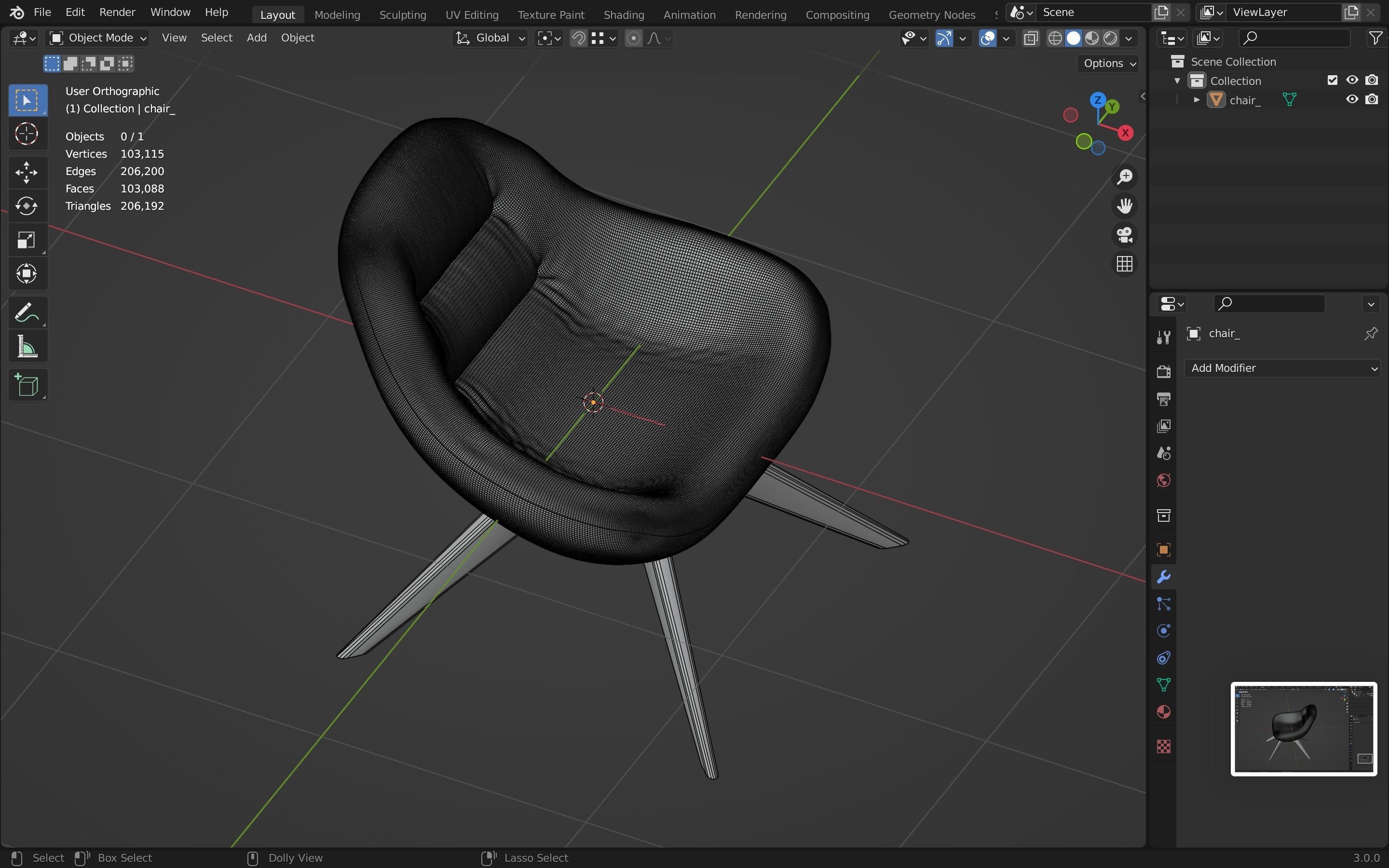 lounge puff chair free 3D model | CGTrader