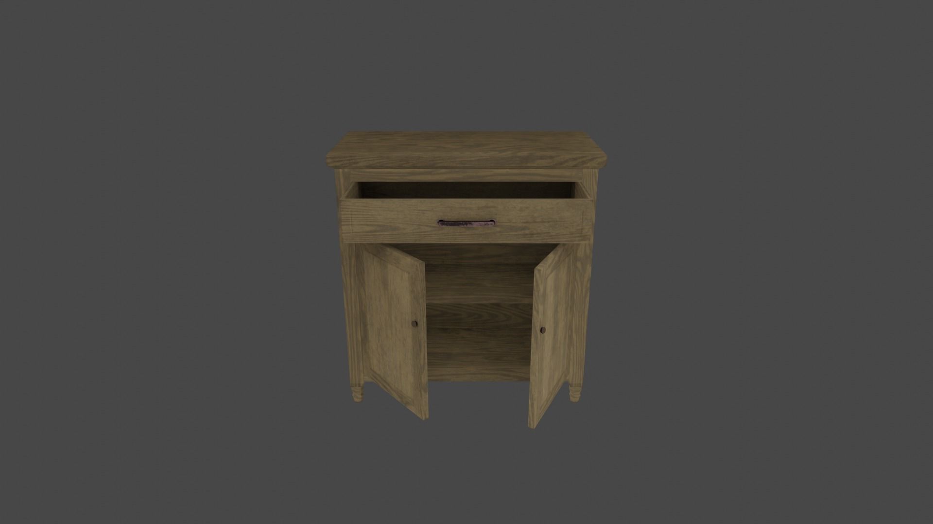 Wooden Bedside Table Number 1 VideoGame Unity PBR free VR / AR / low ...