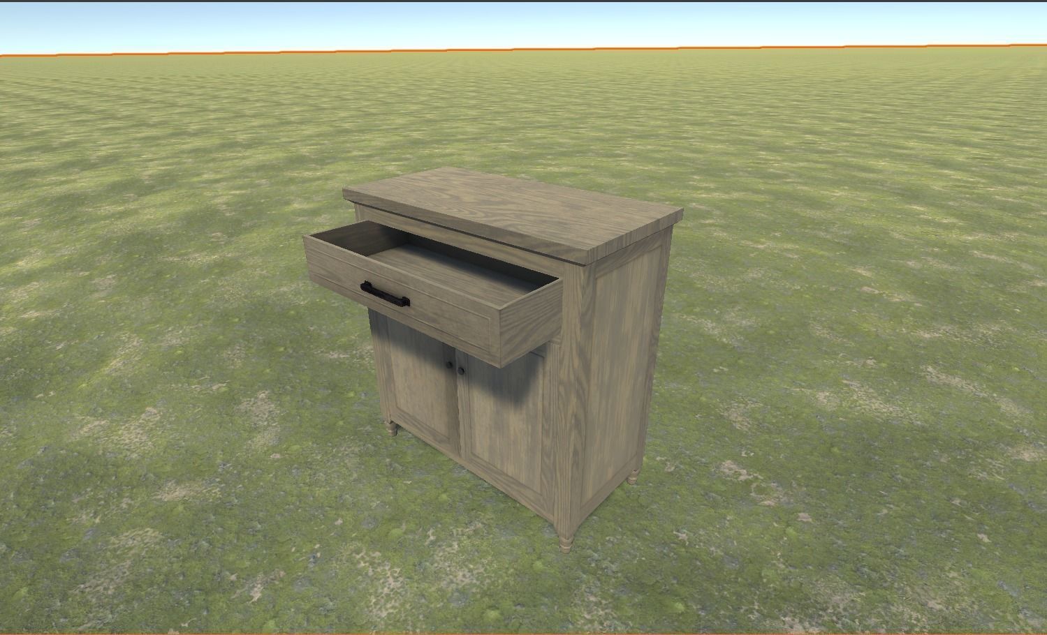 Wooden Bedside Table Number 1 VideoGame Unity PBR free VR / AR / low ...