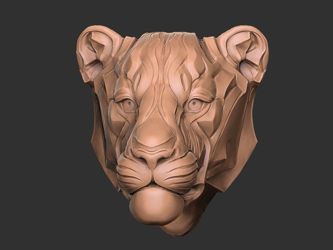 Tiger head wall decoration statue 3D model 3D printable | CGTrader