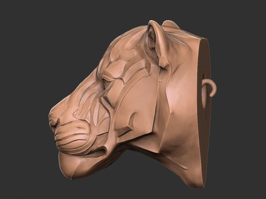 Tiger head wall decoration statue 3D model 3D printable | CGTrader