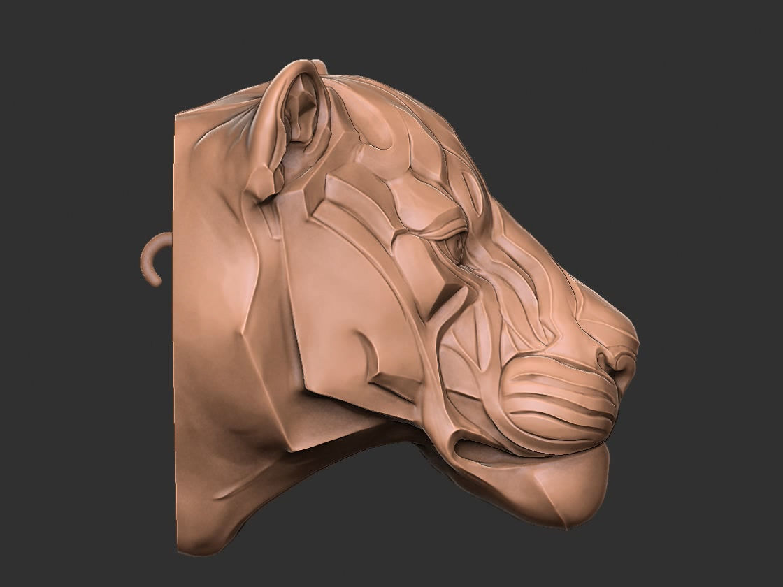 Tiger head wall decoration statue 3D model 3D printable | CGTrader