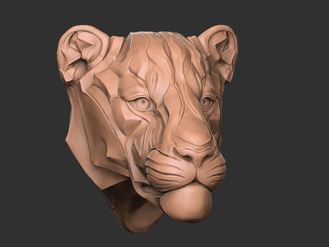 Tiger head wall decoration statue 3D model 3D printable | CGTrader