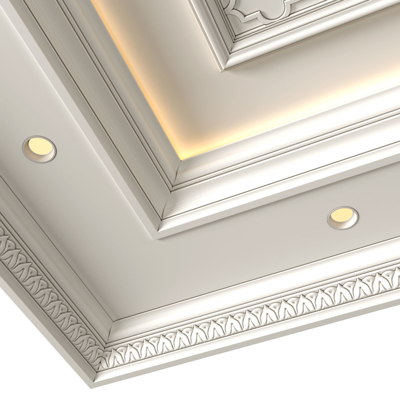 Coffered arabic ceiling with illumination in oriental style 3D model ...