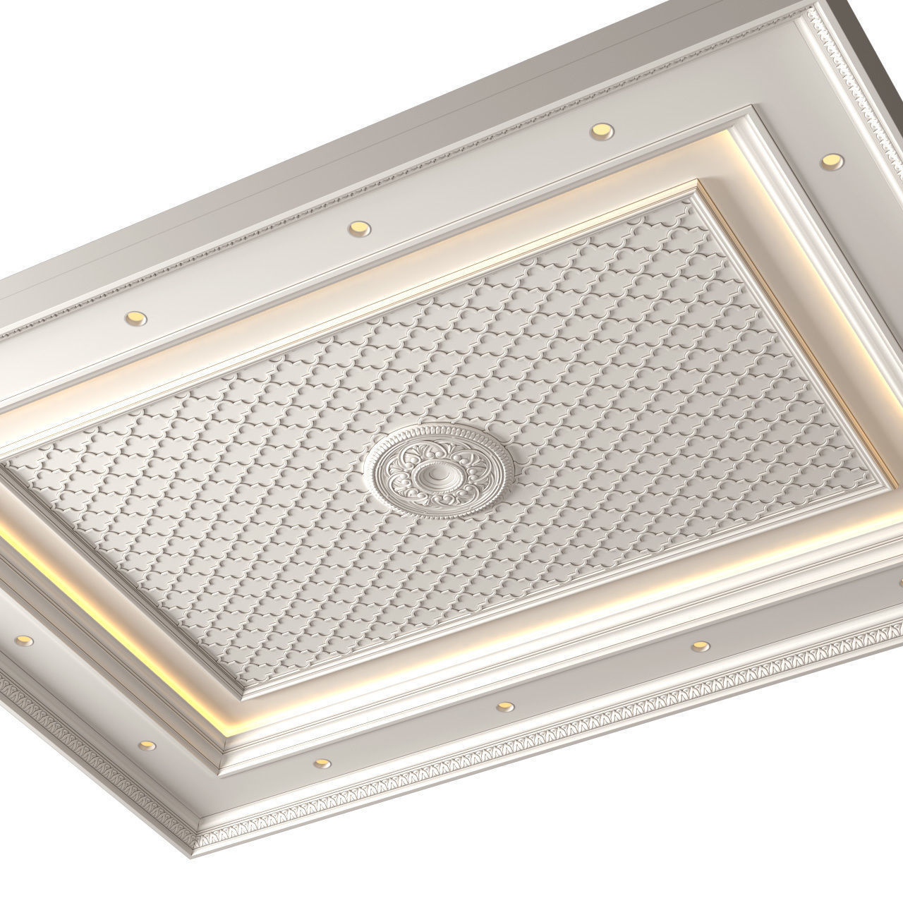 Coffered arabic ceiling with illumination in oriental style 3D model ...