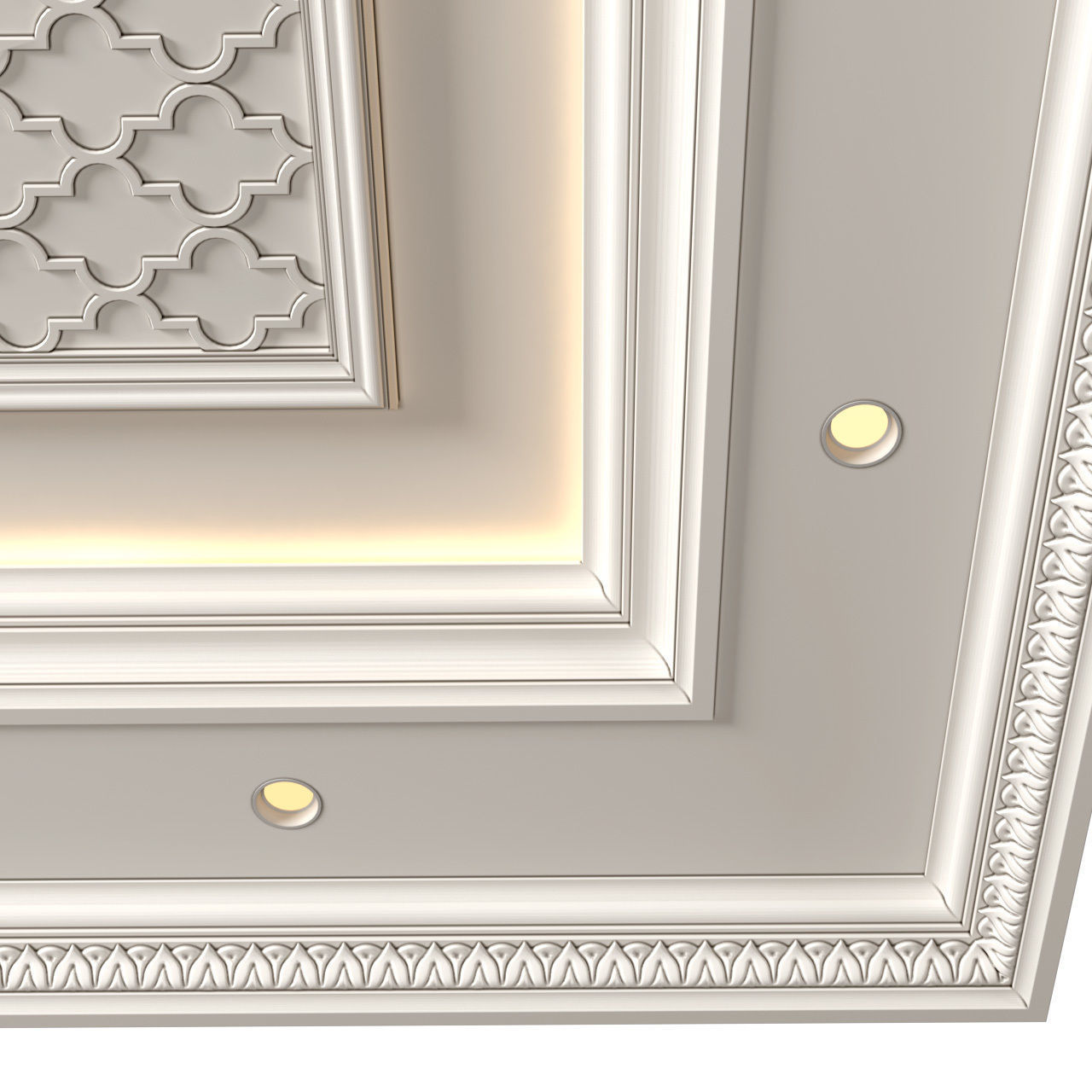 Coffered arabic ceiling with illumination in oriental style 3D model ...