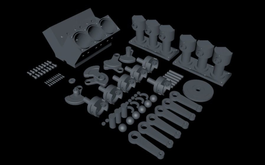 V6 Air Engine Installation Kit - 3D printable free 3D model 3D ...