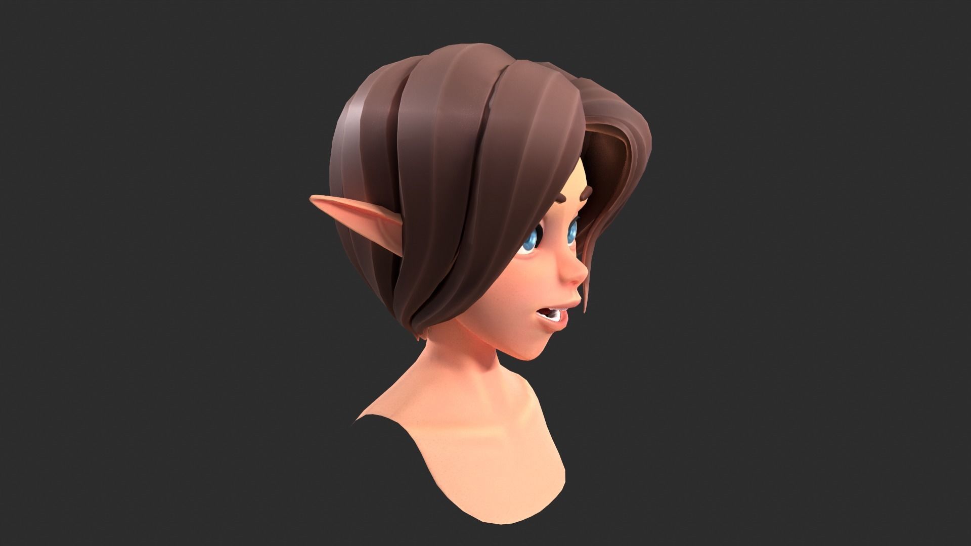 3D model Female Elf Head - rigged VR / AR / low-poly | CGTrader