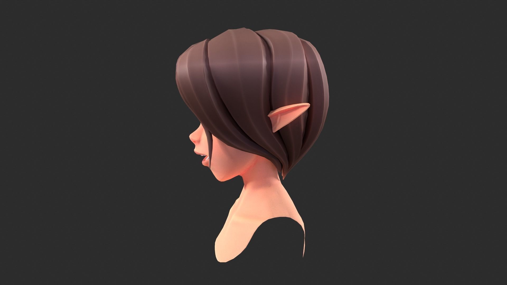 3D model Female Elf Head - rigged VR / AR / low-poly | CGTrader