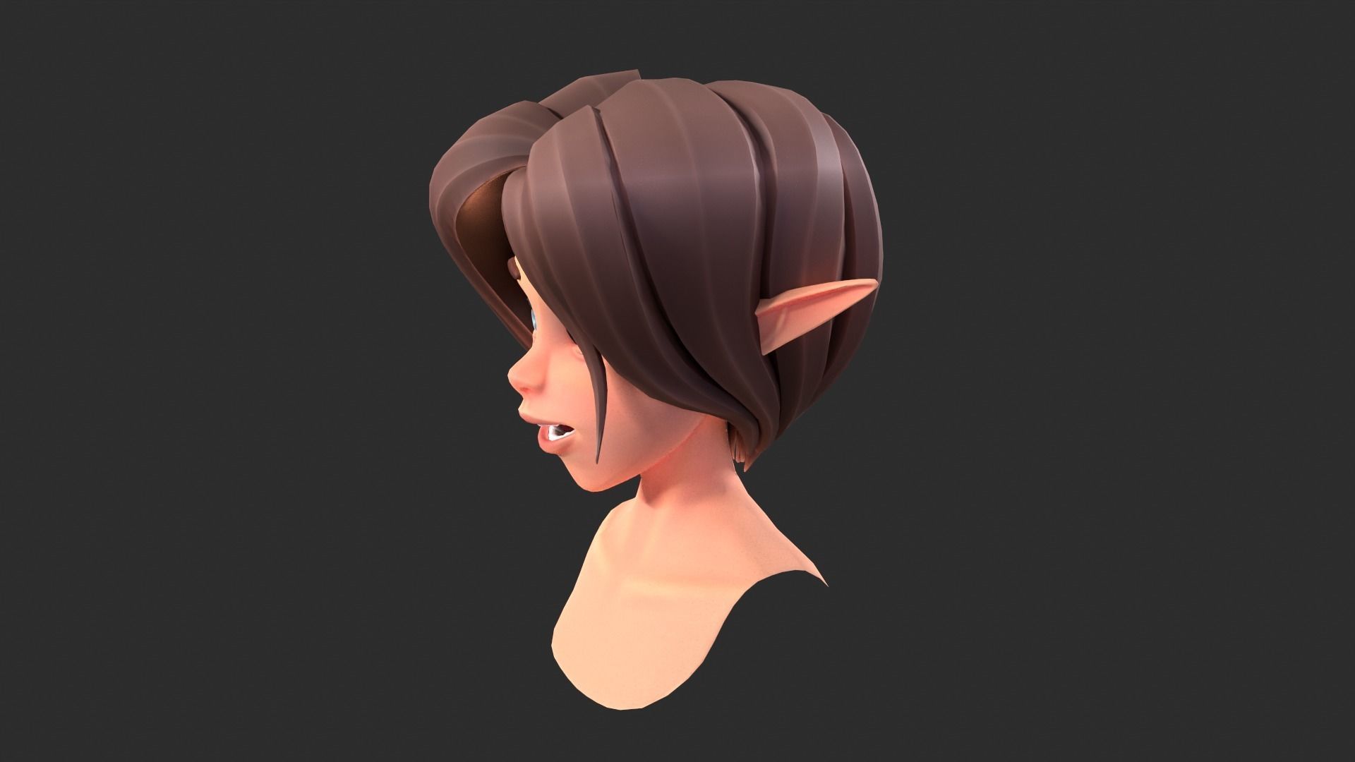 3D model Female Elf Head - rigged VR / AR / low-poly | CGTrader